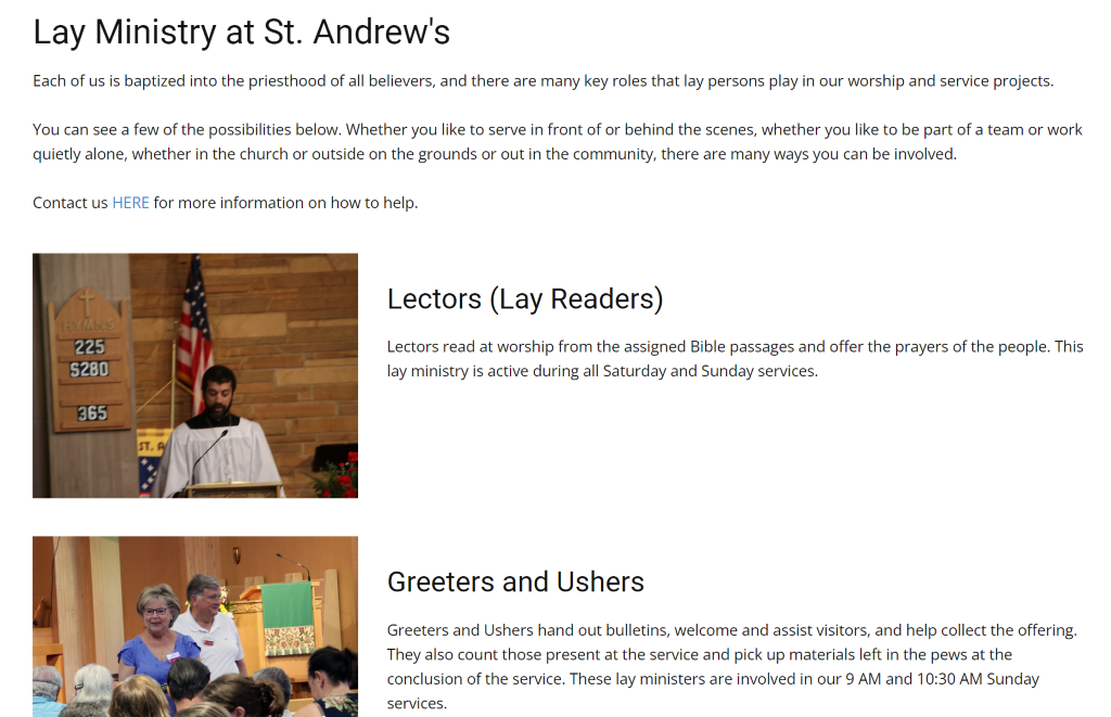Lay Ministry - St. Andrews Episcopal Church Omaha