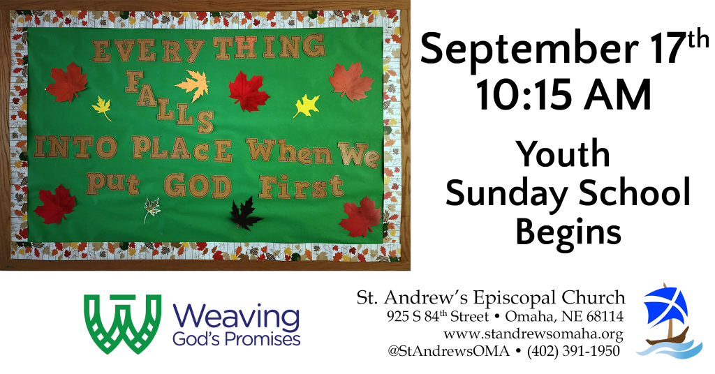Youth Sunday School Begins September 17th - St. Andrews Episcopal ...