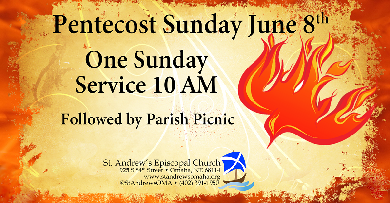 Pentecost June 8th – One 10 AM Sunday Service - St. Andrews Episcopal ...